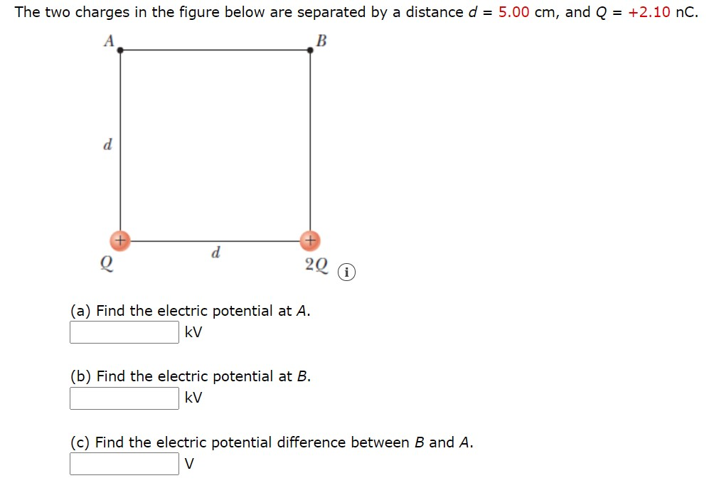 Solved The two charges in the figure below are separated by | Chegg.com