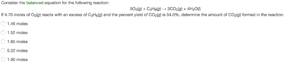 Solved Consider the balanced equation for the following | Chegg.com