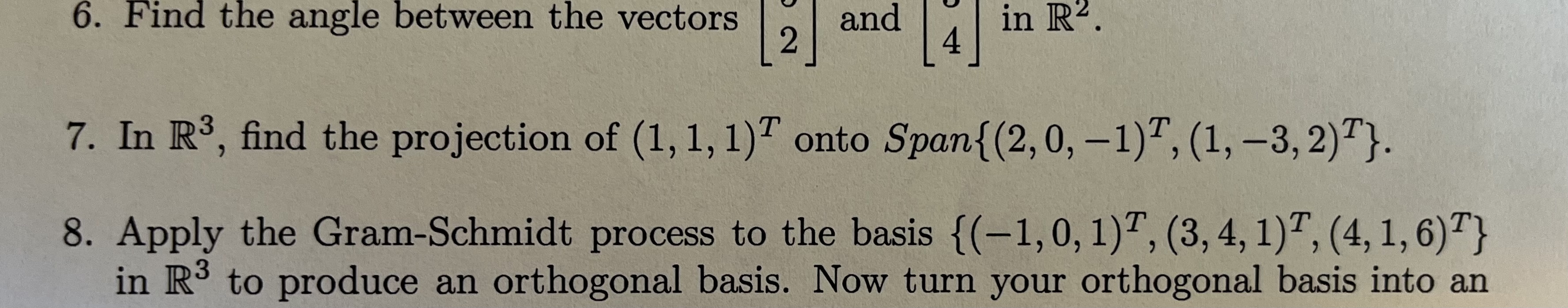 Solved In R3, ﻿find the projection of (1,1,1)T ﻿onto | Chegg.com