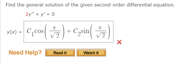 Solved Find the general solution of the given second-order | Chegg.com