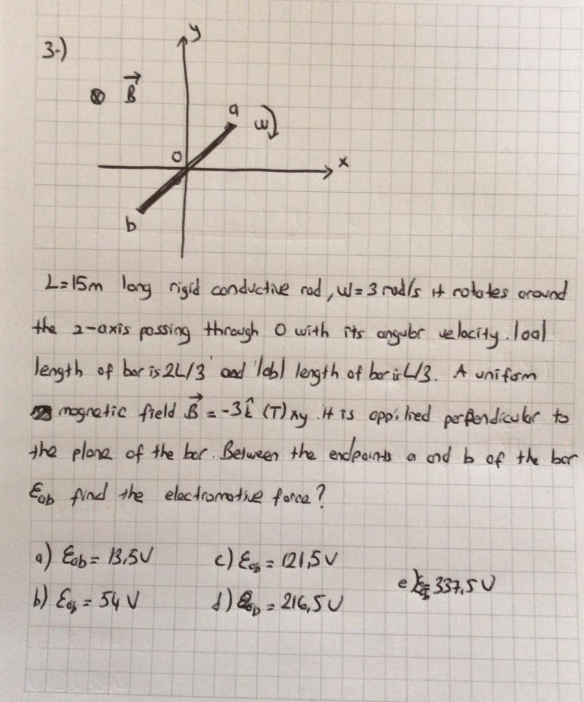 Solved 3-) so 잍 Too 0 X Б b. 2=15m long rigid conductive | Chegg.com