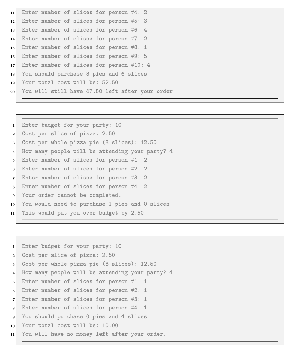Solved 1. Pizza Party You are arranging a pizza party for | Chegg.com