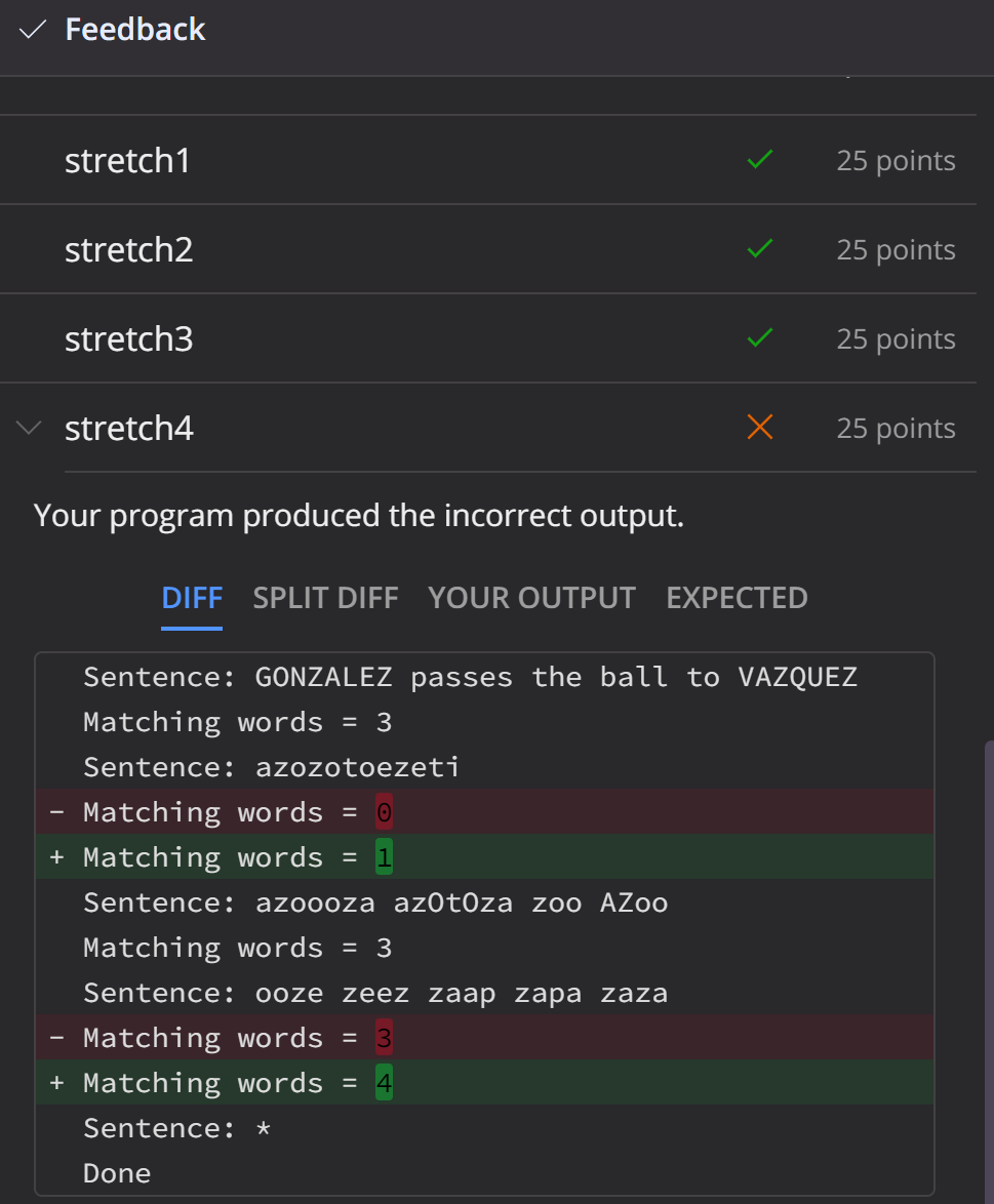 Solved how do i edit this code to pass the last test | Chegg.com