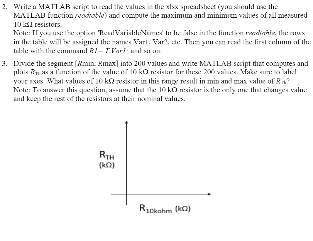 Solved 2. Write a MATLAB script to read the values in the | Chegg.com