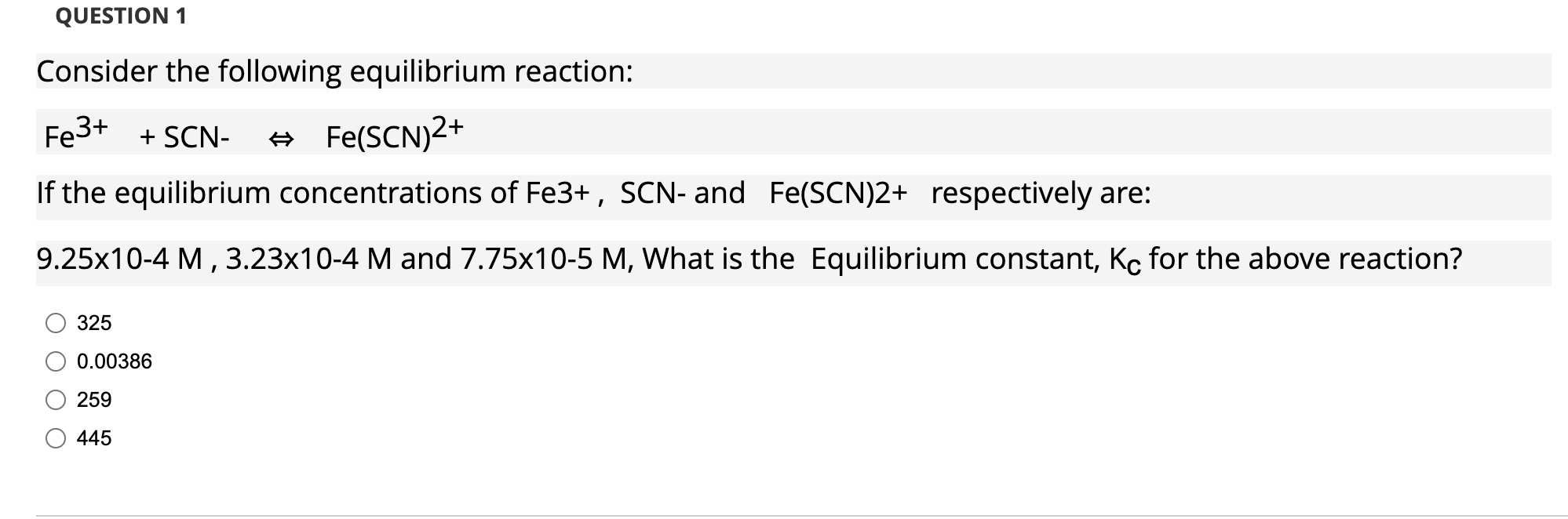 Solved Consider the following equilibrium reaction: | Chegg.com