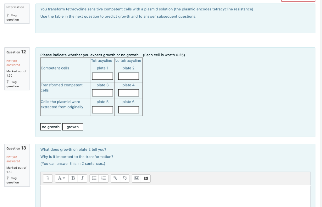 Solved Information You transform tetracycline sensitive | Chegg.com