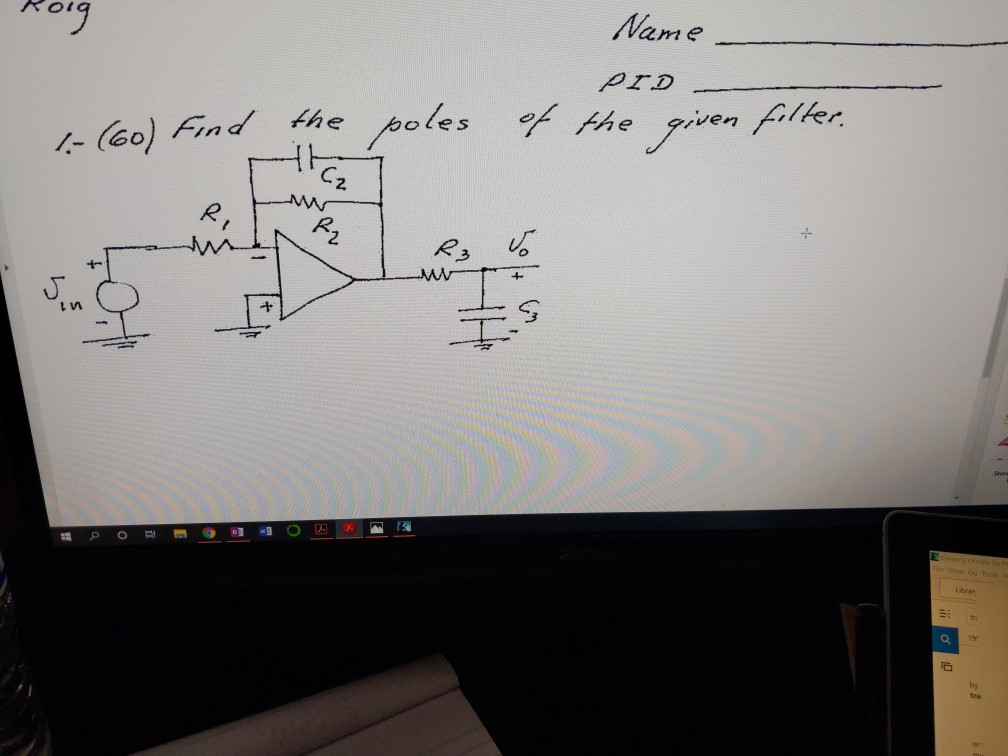 Solved Roig Name PID - the given filter. 1- (60) Find the | Chegg.com
