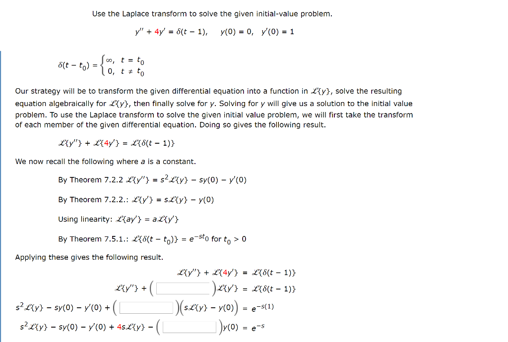 Solved Use The Laplace Transform To Solve The Given 