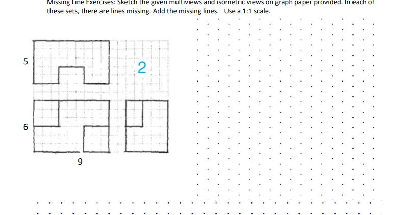 Solved Missing Line Exercises: Sketch the given multiviews | Chegg.com