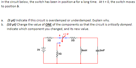 Solved In the circuit below, the switch has been in position | Chegg.com