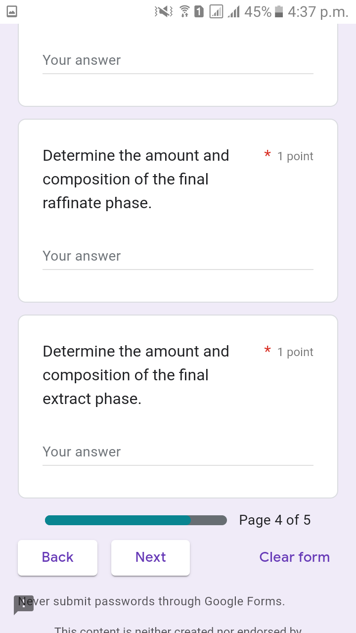 Determine the amount and * 1 point composition of the | Chegg.com
