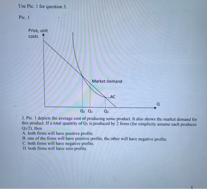 Solved Use Pic. 1 for question 3. Pic. 1 Price, unit costs | Chegg.com