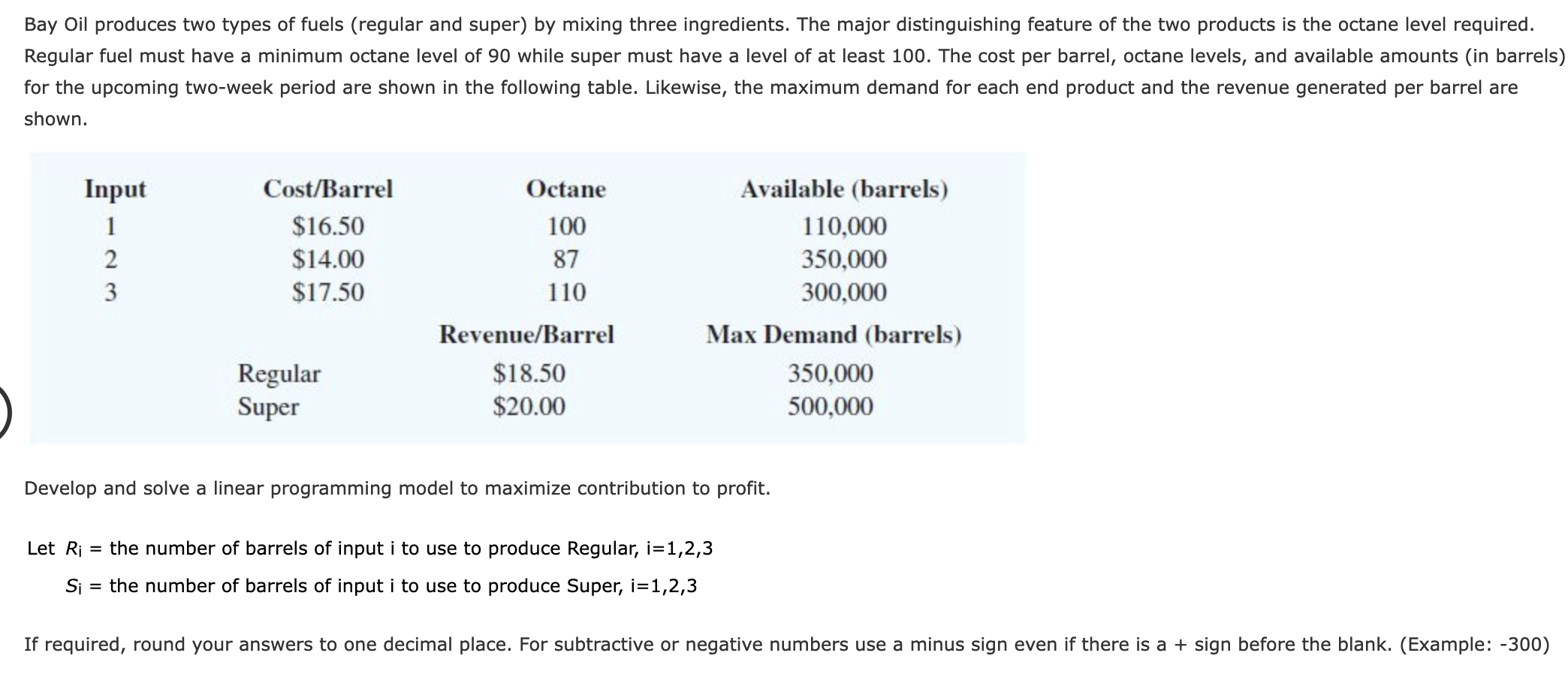 Solved Bay Oil produces two types of fuels (regular and | Chegg.com