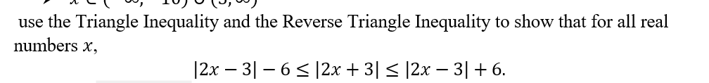 Solved use the Triangle Inequality and the Reverse Triangle | Chegg.com