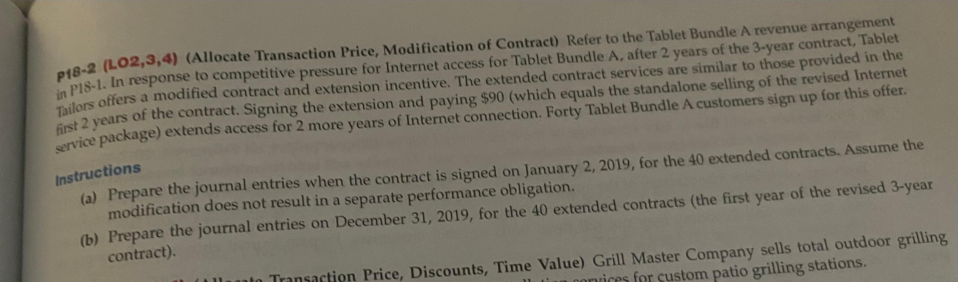 Solved P18-2 (L−02,3,4) (Allocate Transaction Price, | Chegg.com