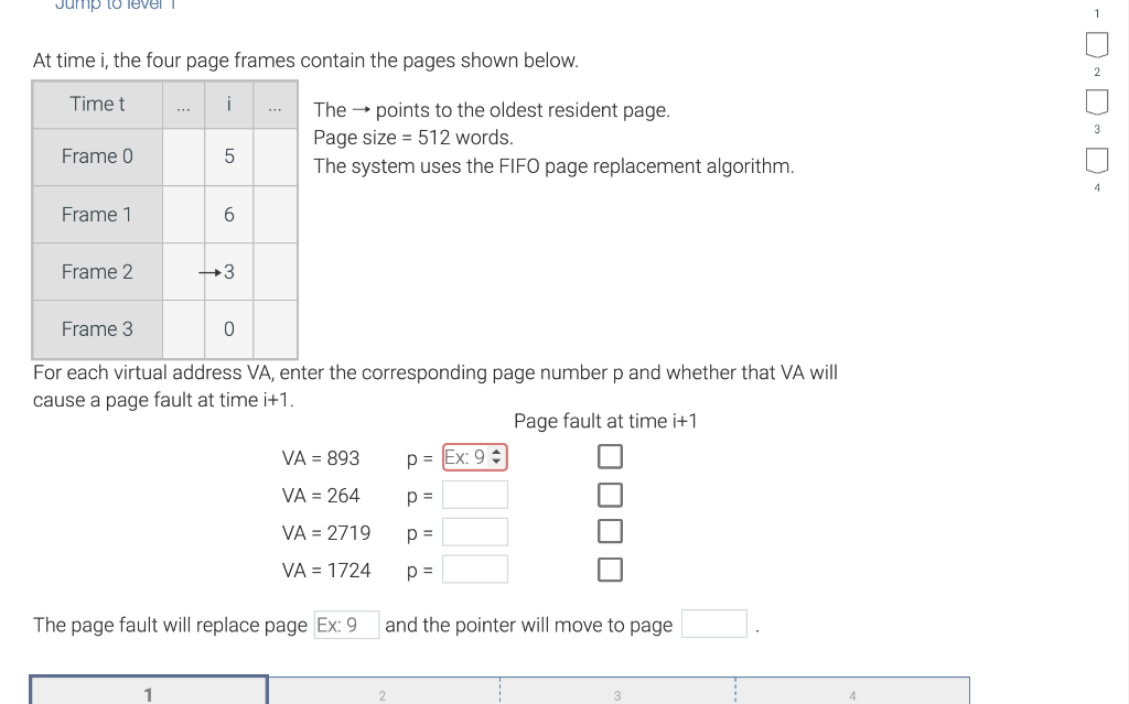 Solved Jump to level At time i, the four page frames contain | Chegg.com