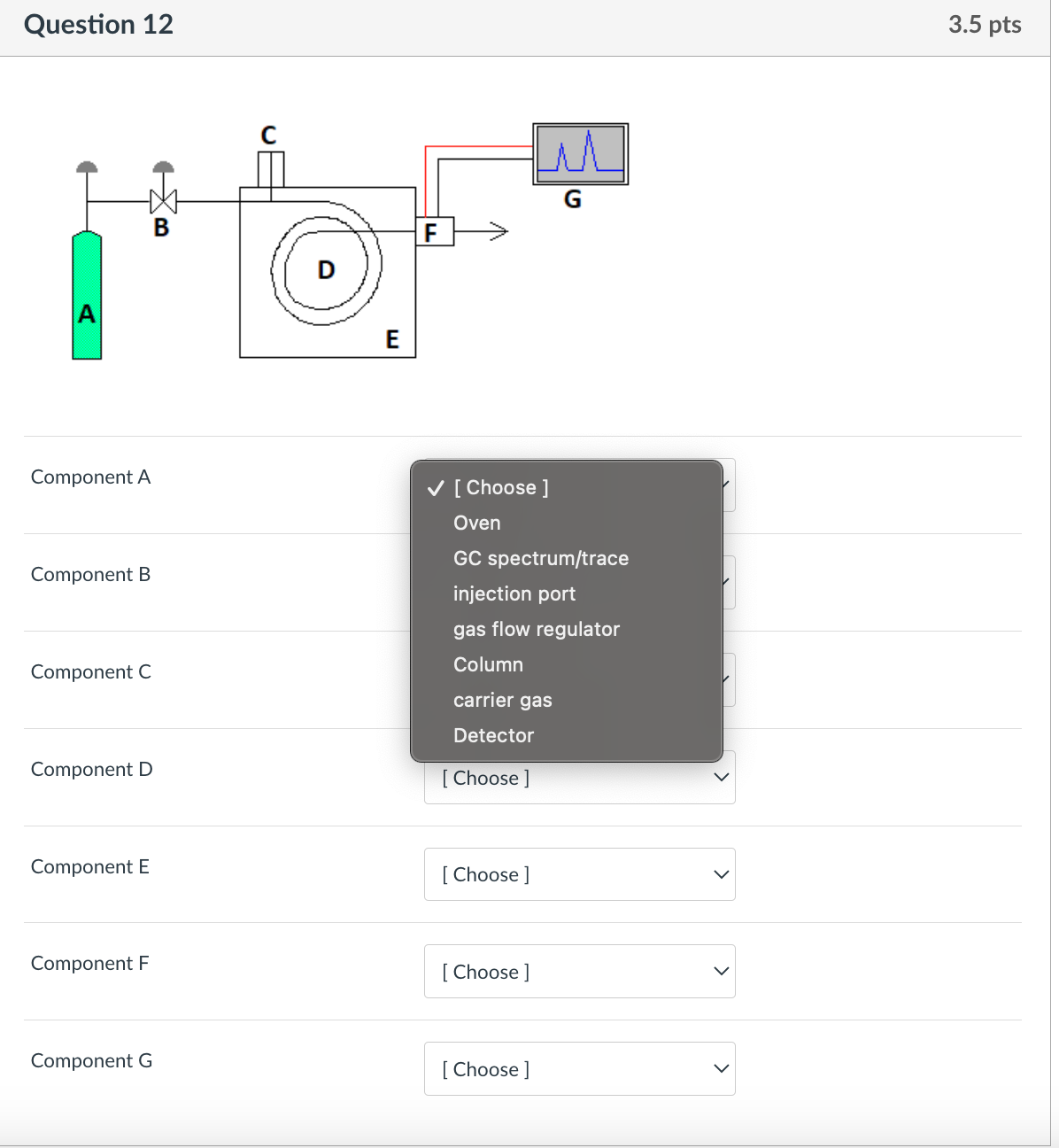 Solved Question 12 Component A Component B Component C | Chegg.com