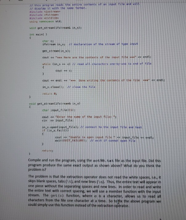 Solved 2 Member Functions Get Put Fail And Eof Create A