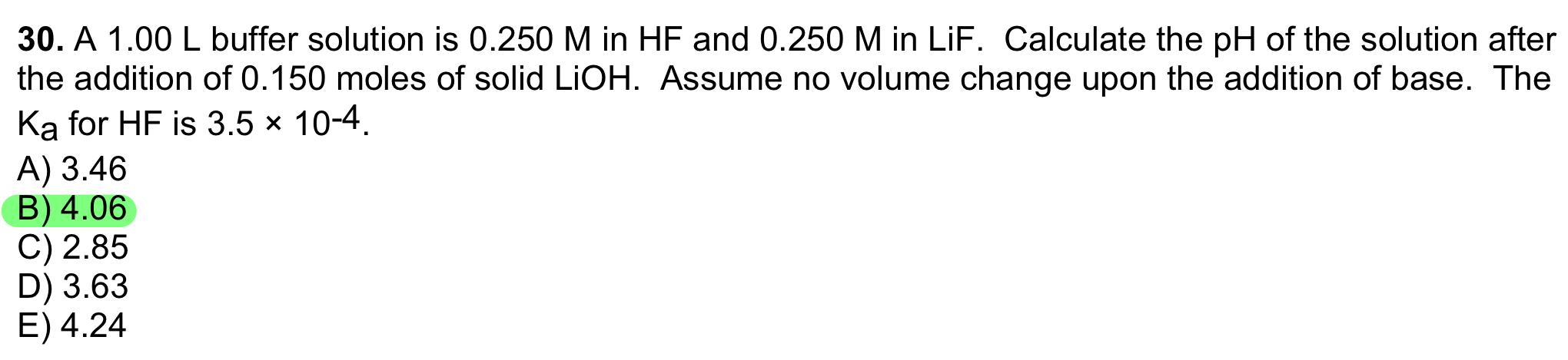 Solved 30. A 1.00 L buffer solution is 0.250M in HF and | Chegg.com