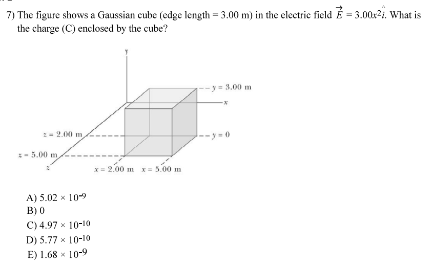 Solved 7) The figure shows a Gaussian cube (edge length | Chegg.com