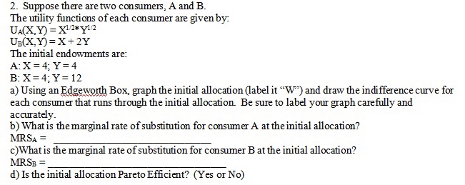 Solved 2. Suppose there are two consumers, A and B The | Chegg.com