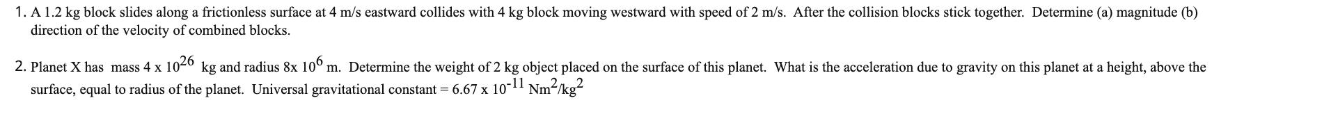Solved 1. A 1.2 kg block slides along a frictionless surface | Chegg.com