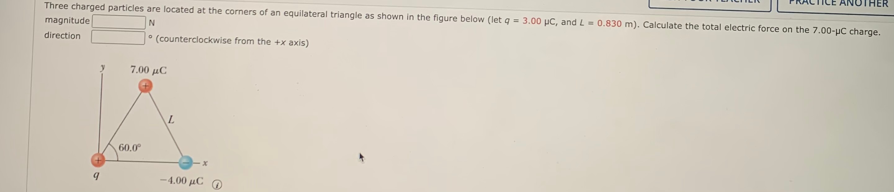 Solved Three charged particles are located at the corners of | Chegg.com