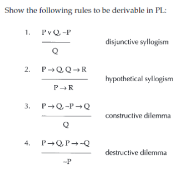 Solved Show the following rules to be derivable in PL PvQ-P | Chegg.com