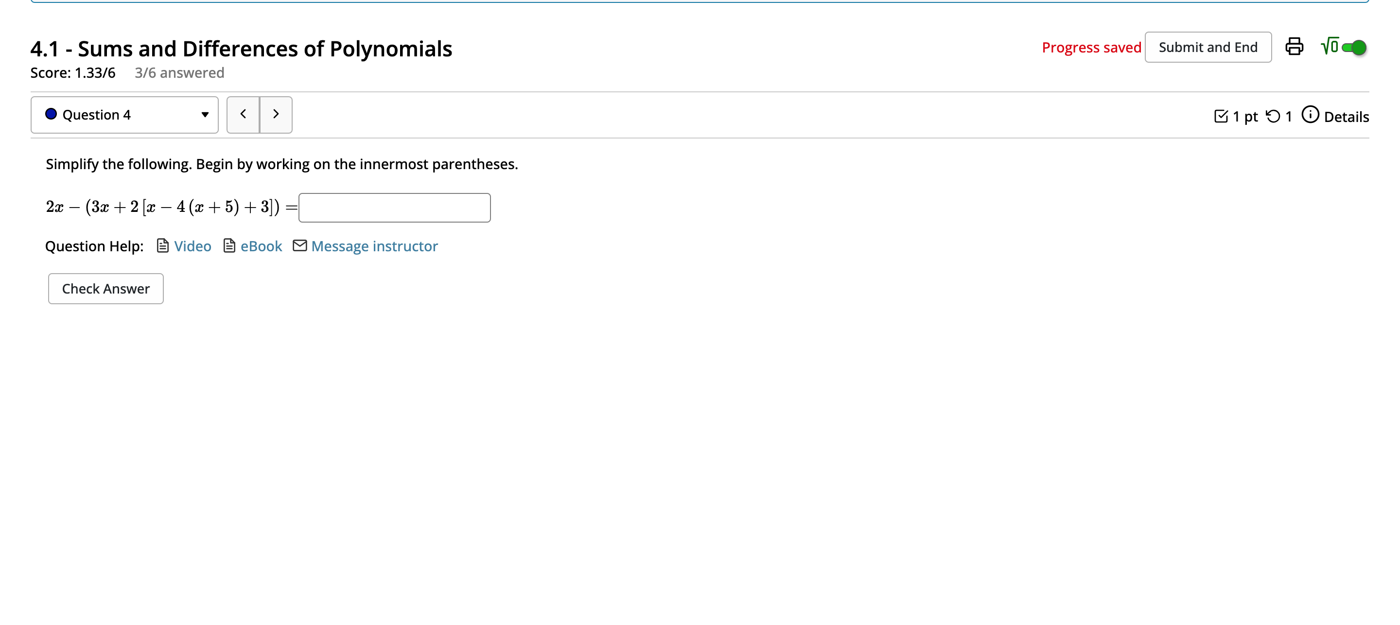 Solved Simplify the following. Begin by working on the | Chegg.com