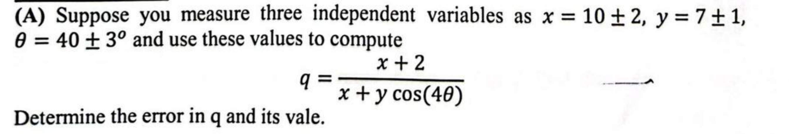 Solved (A) Suppose you measure three independent variables | Chegg.com