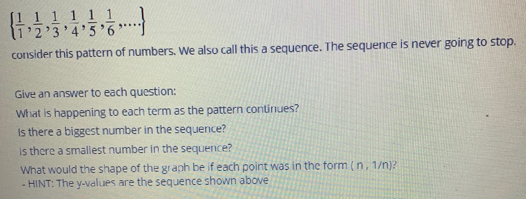Solved 1. What is happening to each term as the pattern | Chegg.com