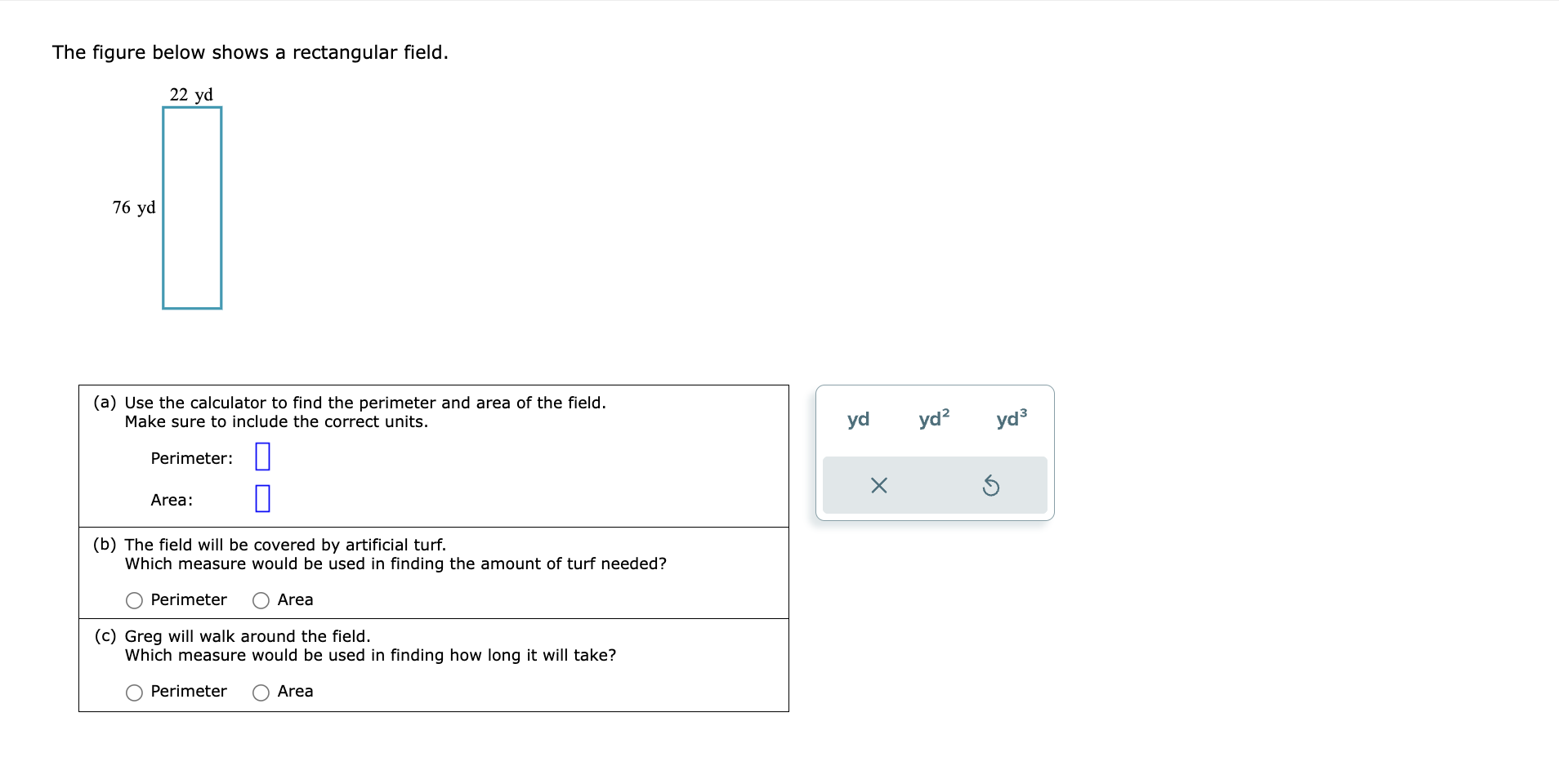 Solved The figure below shows a rectangular field. (a) Use | Chegg.com