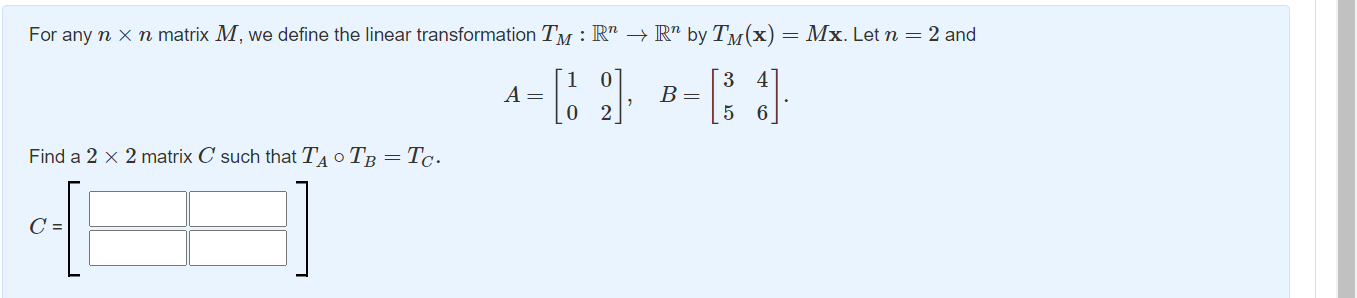Solved For any n×n matrix M, we define the linear | Chegg.com
