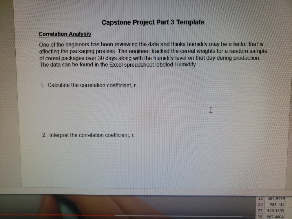 Solved Capstone Project Part 3 Template Correlation Analysis | Chegg.com