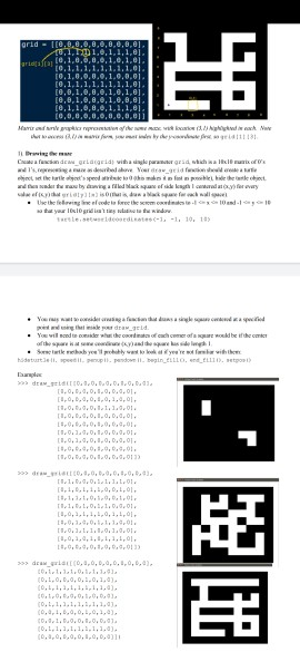 Create a function draw_grid(grid) with a single | Chegg.com