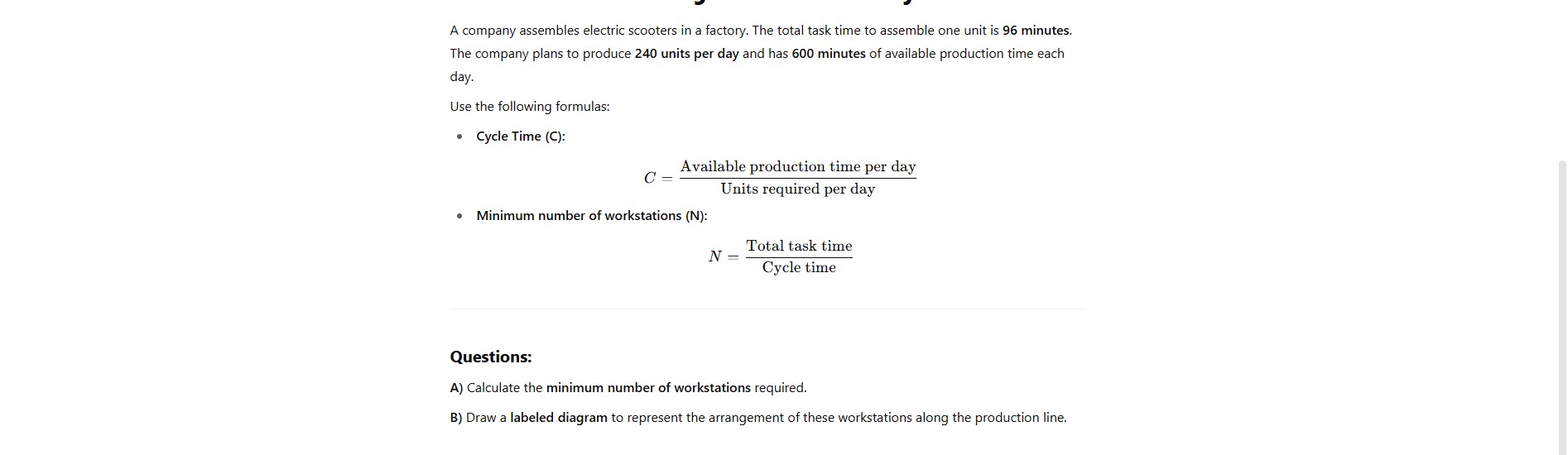 Solved A company assembles electric scooters in ﻿a factory. | Chegg.com