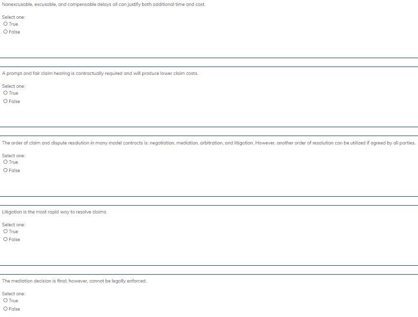 Solved Nonexcusable, excusable, and compensable delays all | Chegg.com