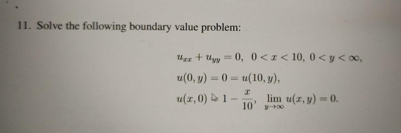 Solved Solve the following boundary value problem: uxx+uyy= | Chegg.com
