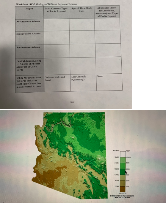 Solved Worksheet 14C-2. Geology of Different Regions of | Chegg.com