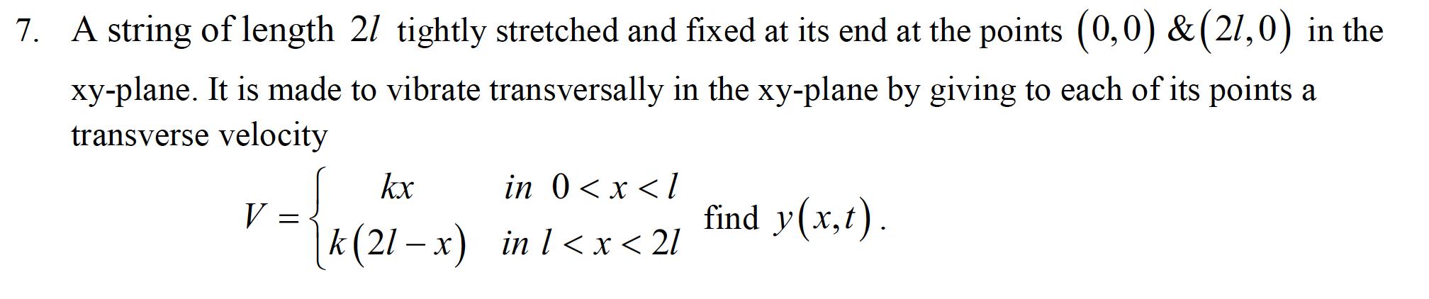 Solved & 7. A string of length 21 tightly stretched and | Chegg.com