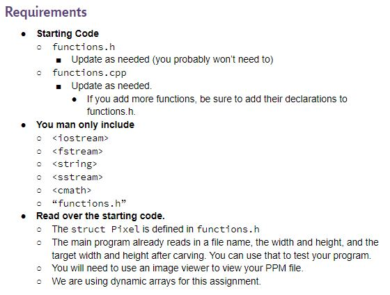 Requirements • Starting Code o functions.h • Update | Chegg.com