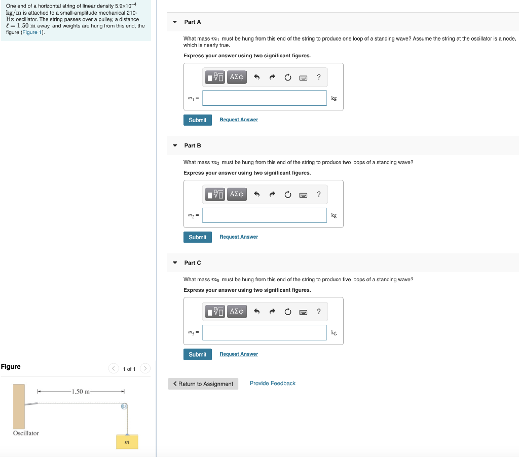 Solved One end of a horizontal string of linear density | Chegg.com