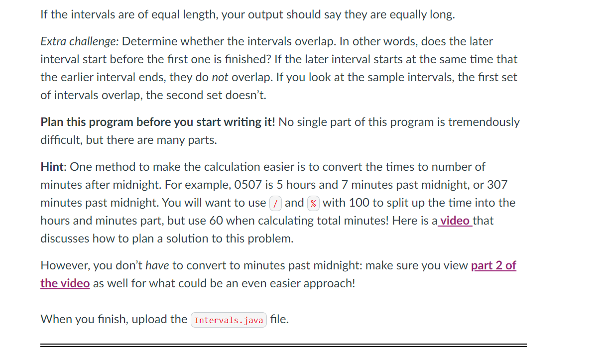 Solved Time Intervals Read everything before doing anything. | Chegg.com