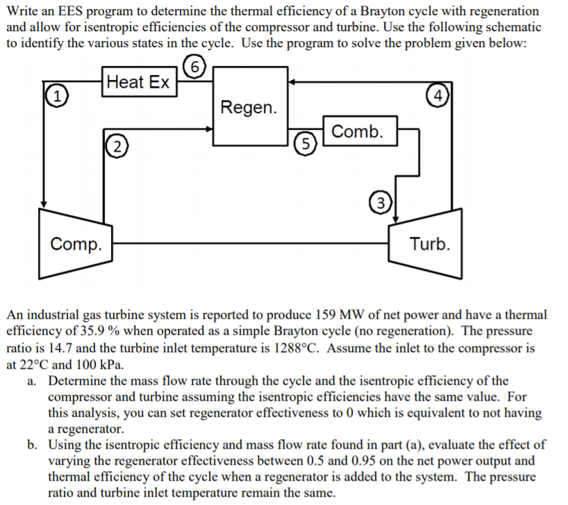 Write an EES program to determine the thermal | Chegg.com