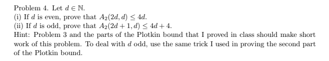 Solved Problem 4. Let de N. (i) If d is even, prove that A | Chegg.com