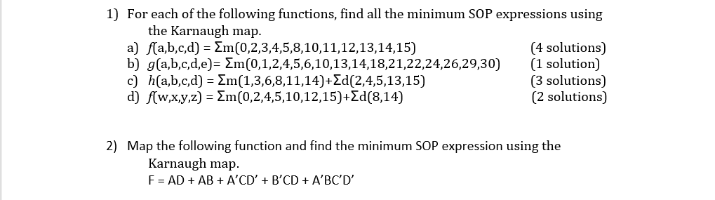 Solved 1) For each of the following functions, find all the | Chegg.com
