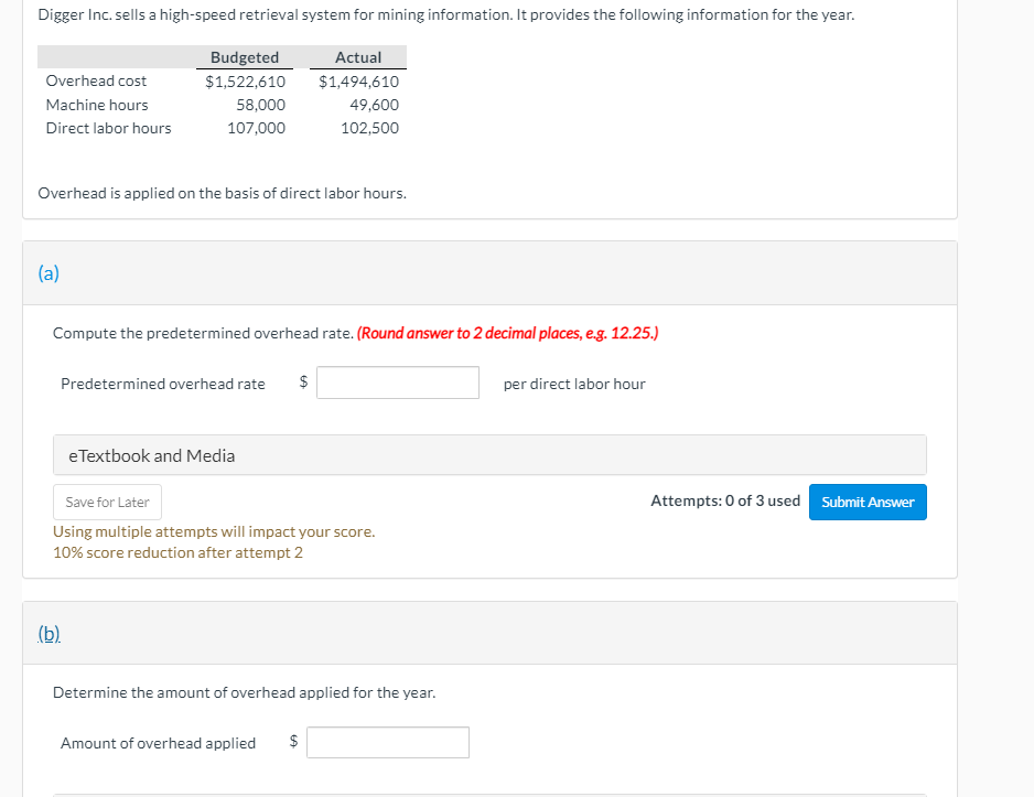 Solved Digger Inc. sells a high-speed retrieval system for | Chegg.com