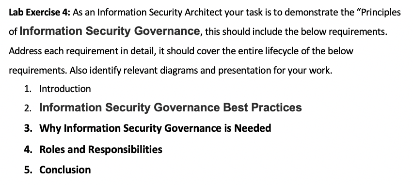 Solved Lab Exercise 4: As an Information Security Architect | Chegg.com