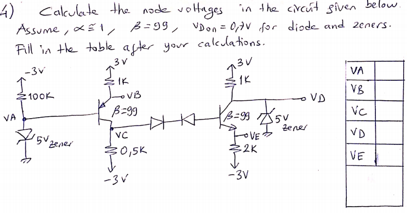 Solved 4) Calculate the node voltages in the circut given | Chegg.com