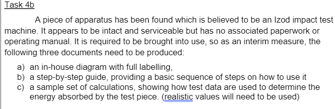 Solved A piece of apparatus has been found which is believed | Chegg.com